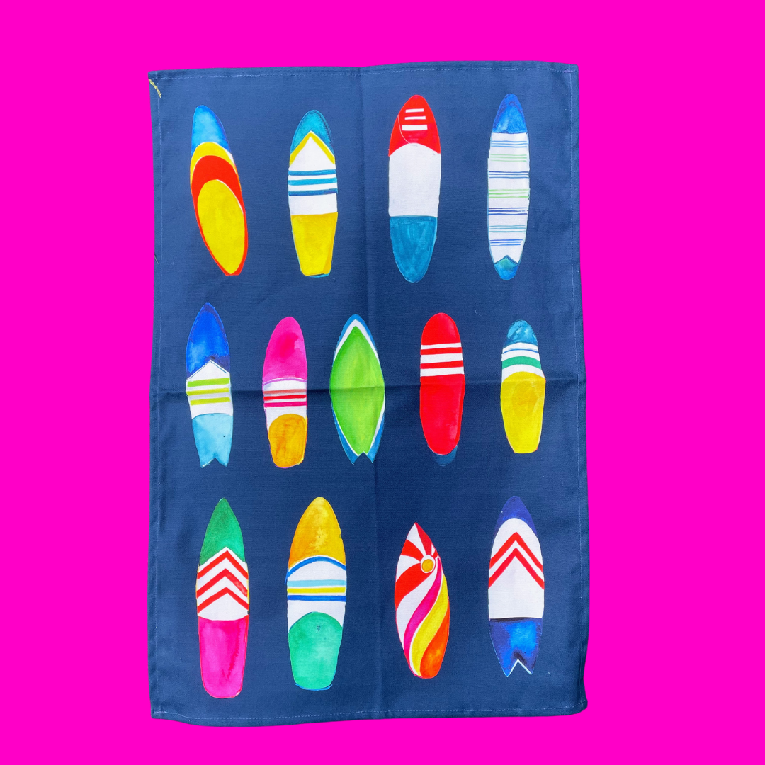 Tea towel - "Oh SO bright" Boards – Indigo Prawn