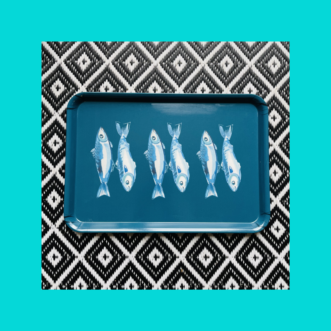 Quirky Fresh fish melamine tray – Indigo Prawn